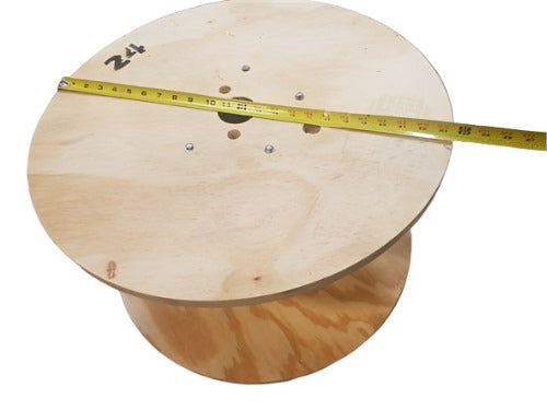 24" X 13 1/2 inch wood cable reel wooden wire spool holds 500 feet of 4 ...