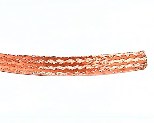 AC/DC WIRE AND SUPPLY Bare Copper Flat Braid Ground Strap Grounding 1/