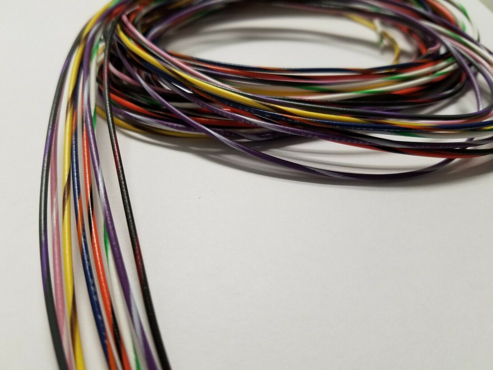 24 AWG Gauge Stranded Hook Up Wire Kit 5 ft Ea 8 Color w stripe UL1007 ...