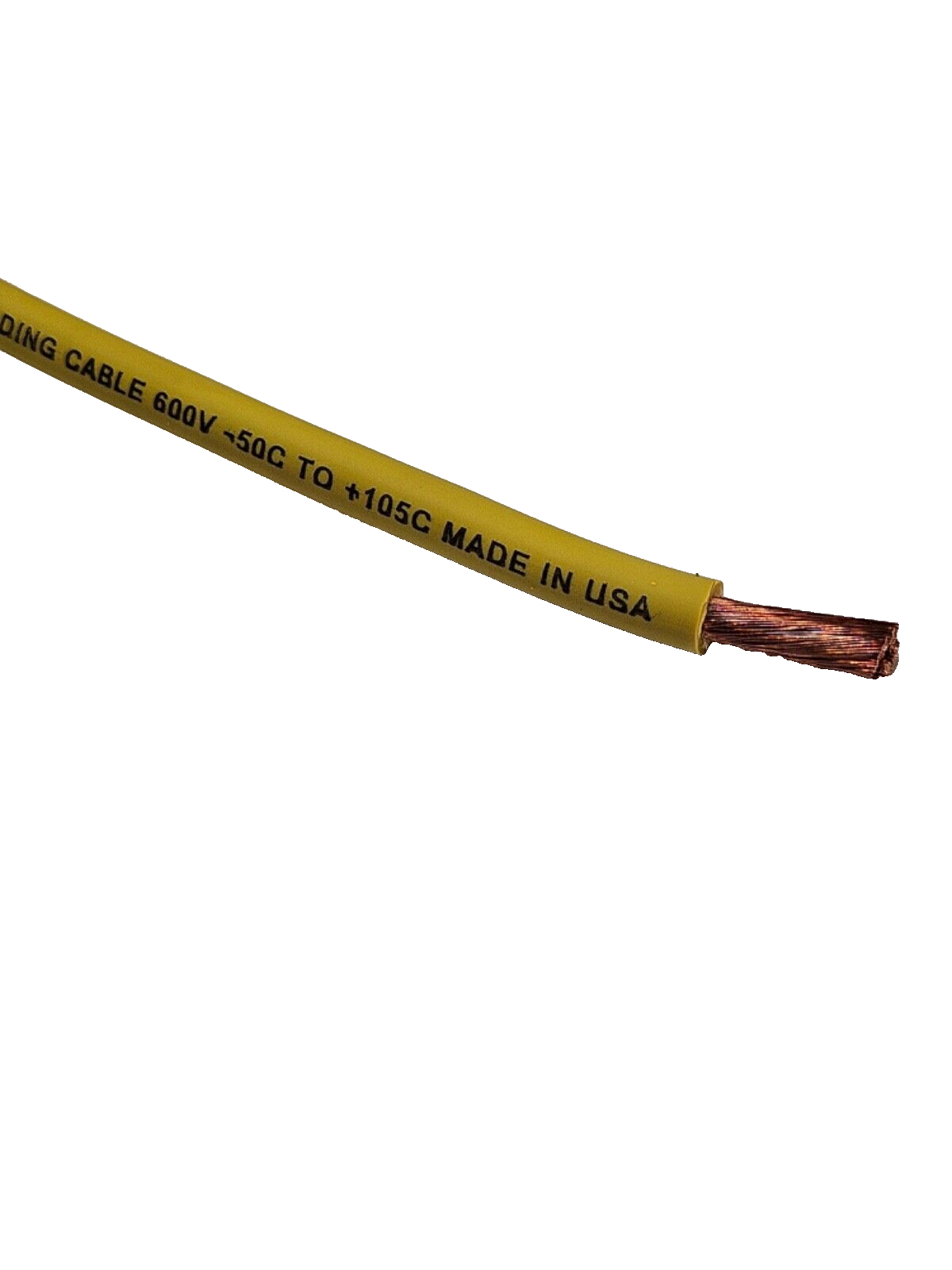 5 FT 6 gauge AWG EXCELENE 105c COPPER BATTERY WELDING CABLE YELLOW MAD ...