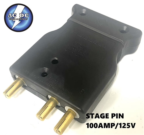 100 Amp 125V Black, male Inline, Double Set Screw Stage Pin Device – AC ...
