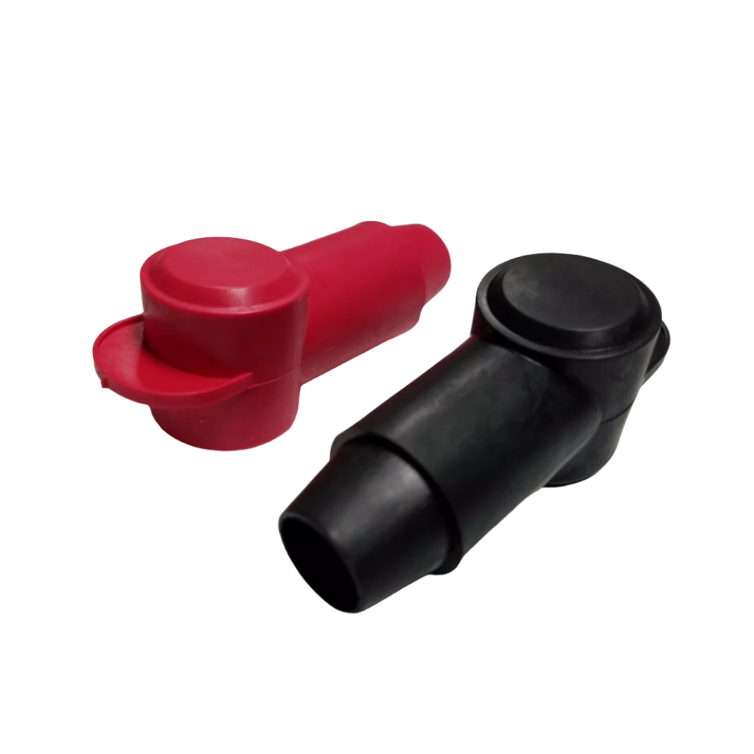 RED + BLK Battery Alternator Starter Terminal Post Stud Boot Cover (B ...