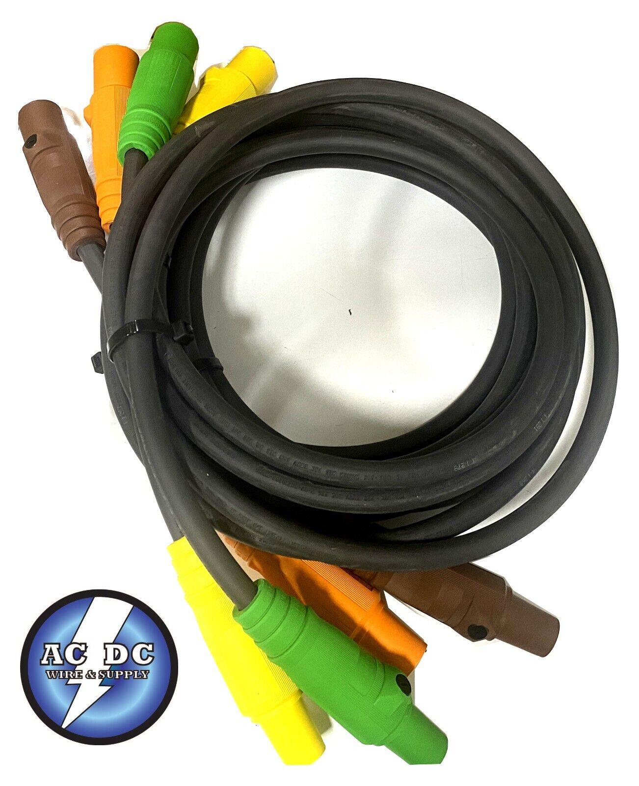 2/0 SC CABLE 4 WIRE 300 AMP 480v M/F HUBBELL SERIES 16 CAM LOCK 15' EA ...