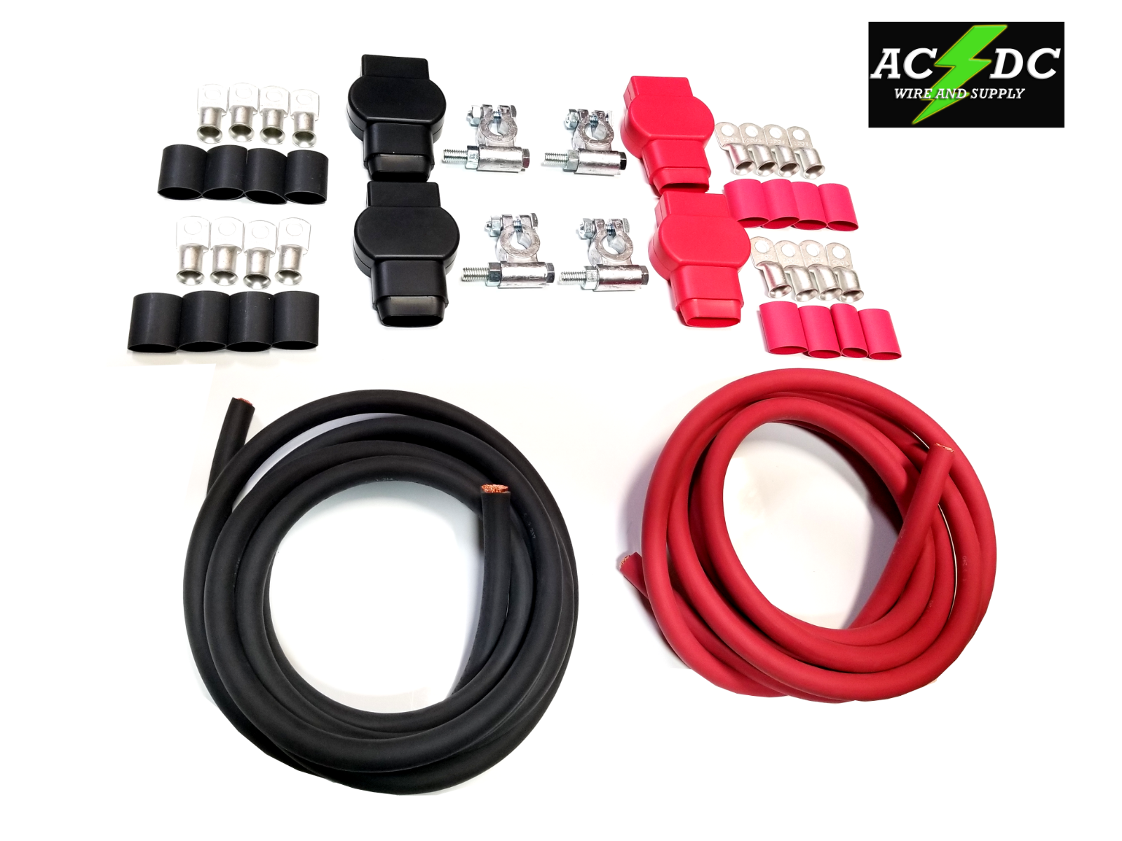 Military Style Dual Battery Terminal 1/0 Gauge Relocation Wire Kit tin ...