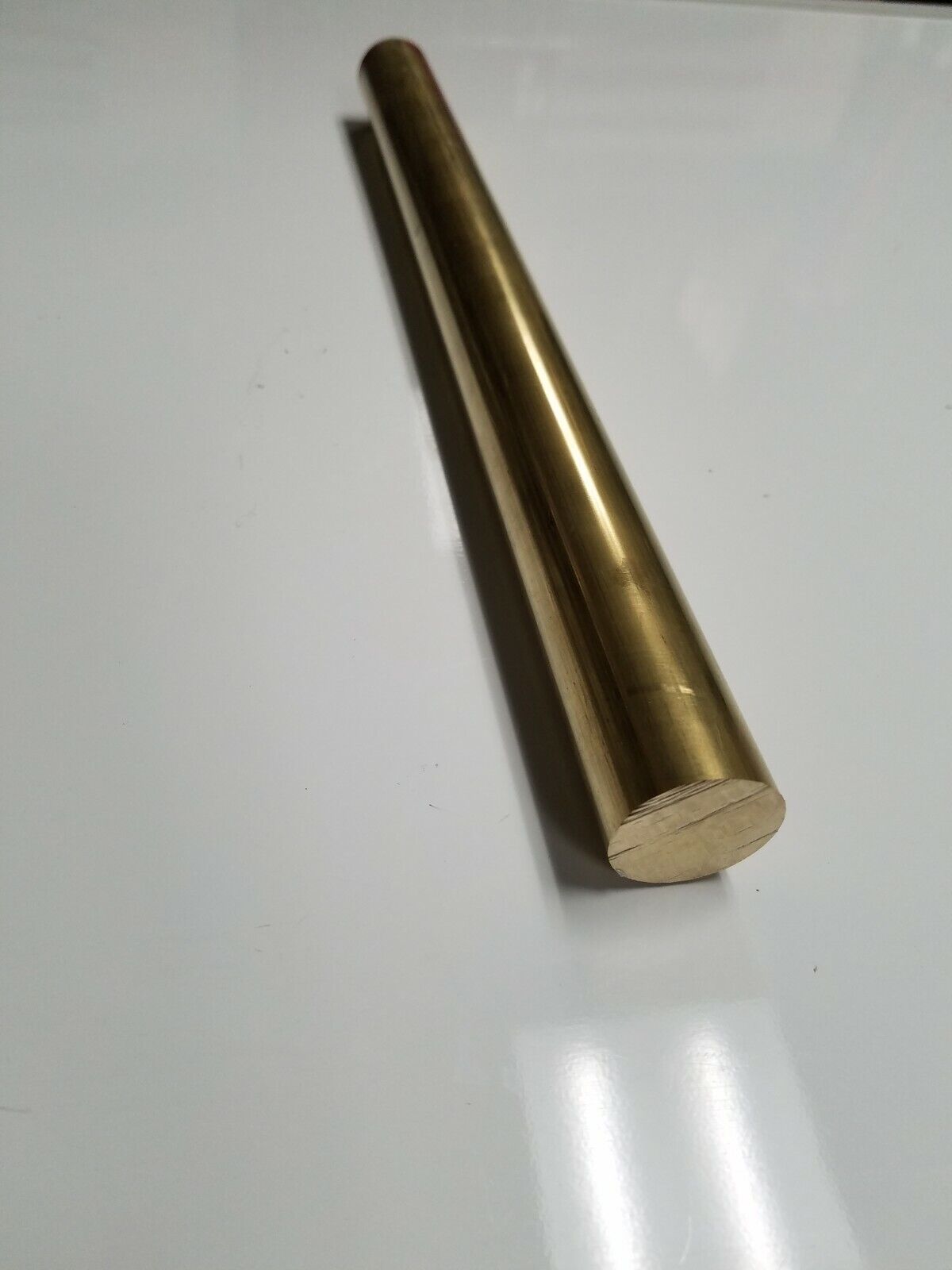 1" Diameter x 14"-Long 360 Brass Round Bar-- 1" Dia 360 Brass Rod LATH ...